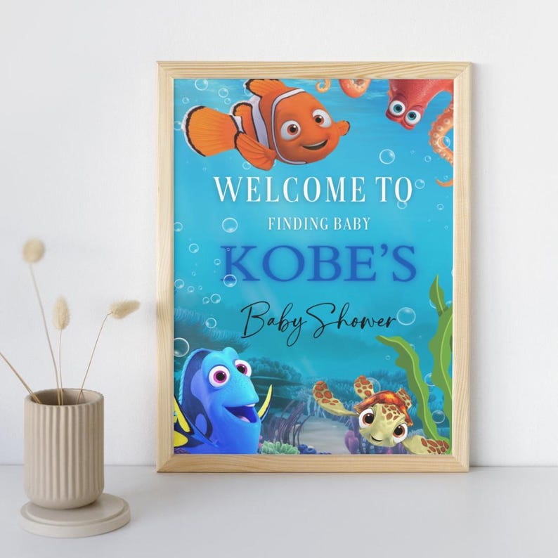 Finding Nemo Baby Shower Welcome Sign, Finding Nemo, Welcome Sign ...