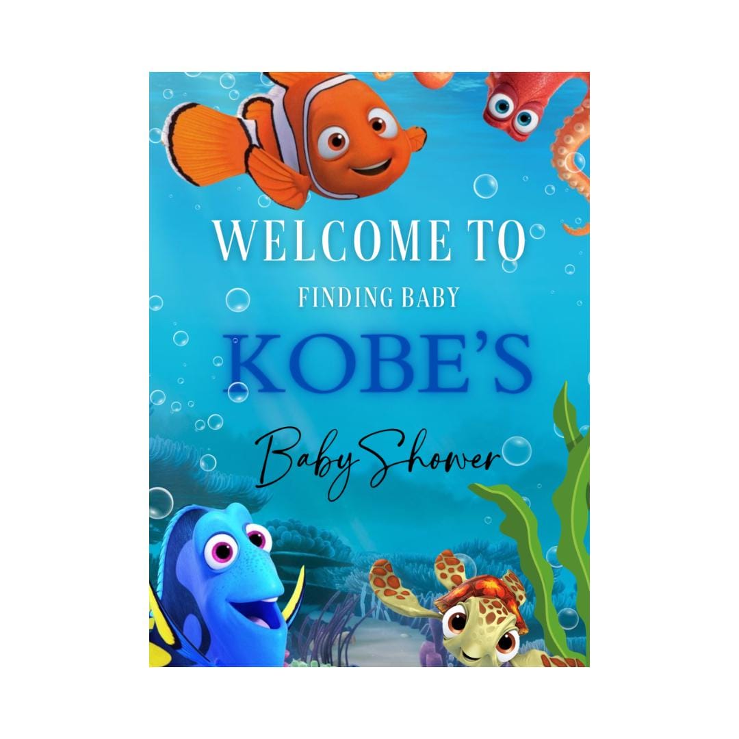 Finding Nemo Baby Shower Welcome Sign, Finding Nemo, Welcome Sign ...