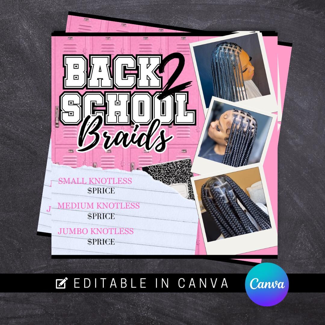 Back to School Template, Canva Template, Back to School Flyer, Social ...