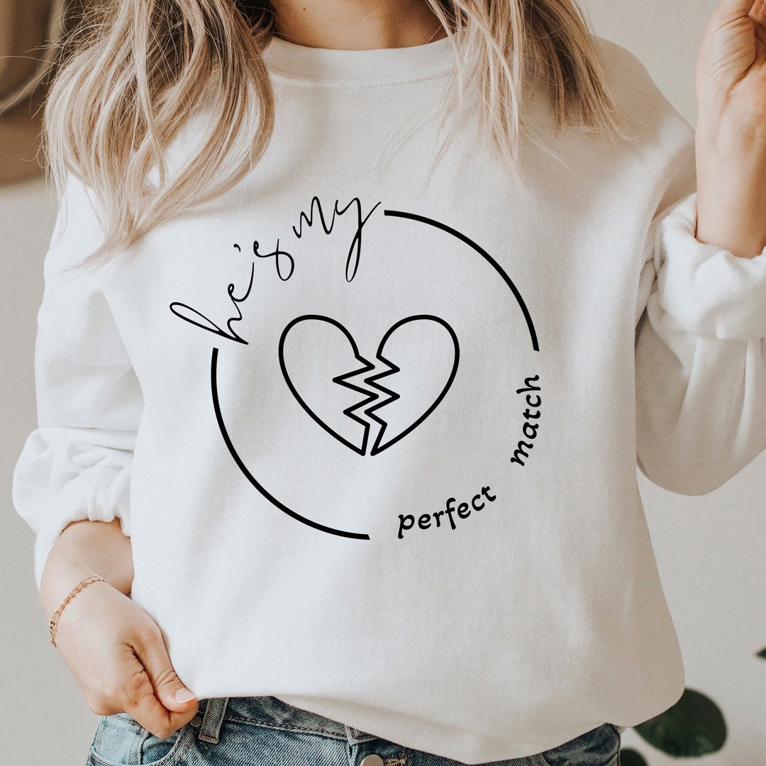 He's My Match SVG PNG, She's My Match Svg, Couple Valentine Svg ...