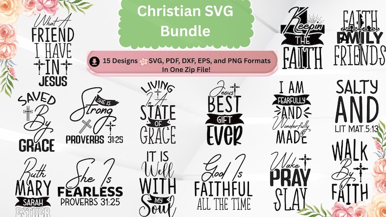 Christian SVG Bundle, Faith-based Designs (digital Download) - Etsy