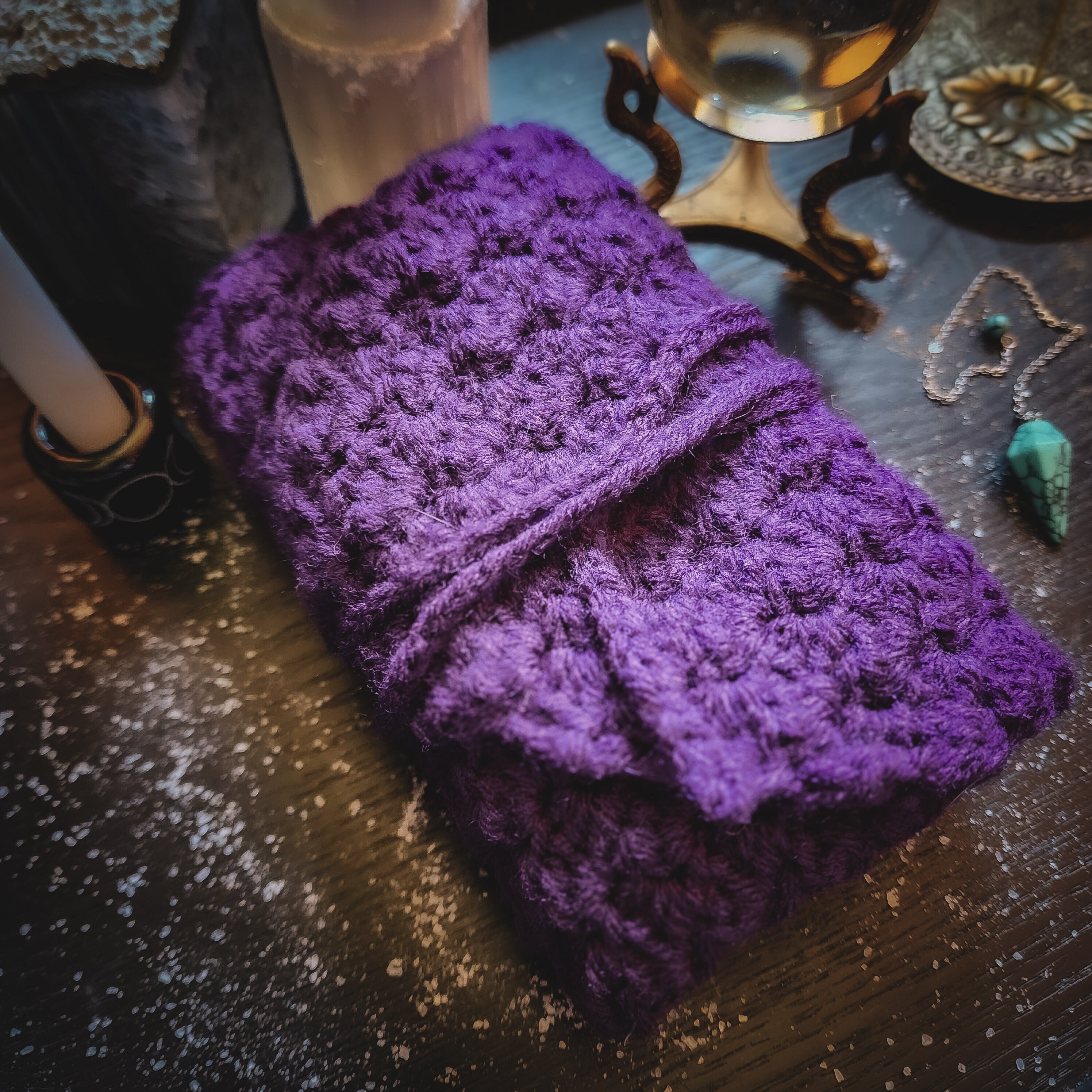 Crocheted Tarot Mat With Pouch Tarot Mat Tarot Deck Storage Tarot Tools ...