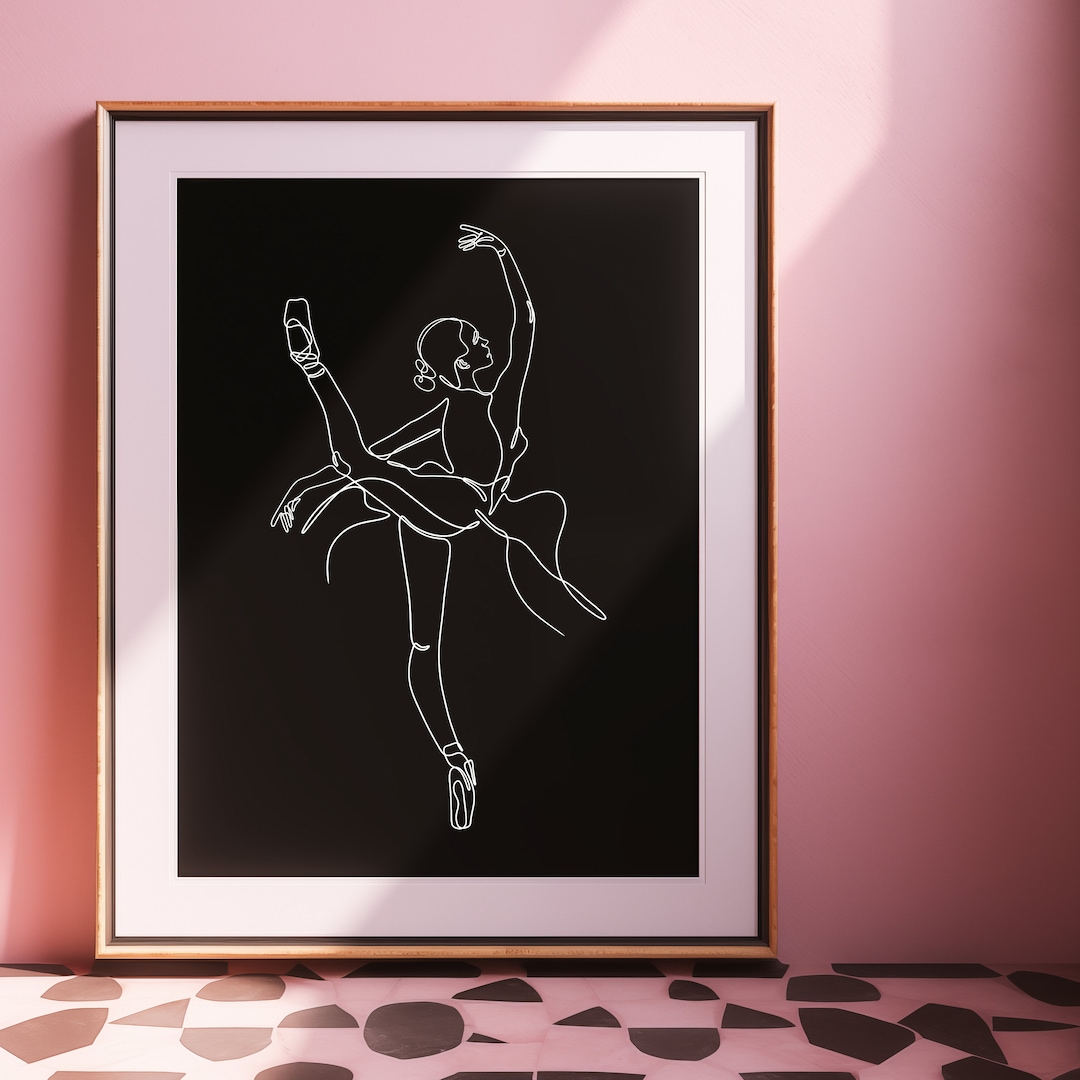 Ballet Poster, One Line Drawing, Ballerina Print, Gift for Dancer ...