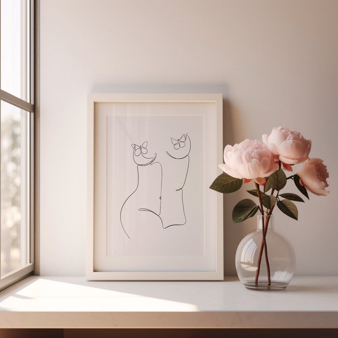 Butterfly One Line Art, Abstract Woman Drawing, Single Line, Printable ...