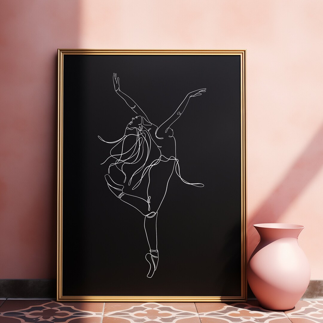One Line Drawing, Ballerina Print, Gift for Dancer, Multiple Sizes ...