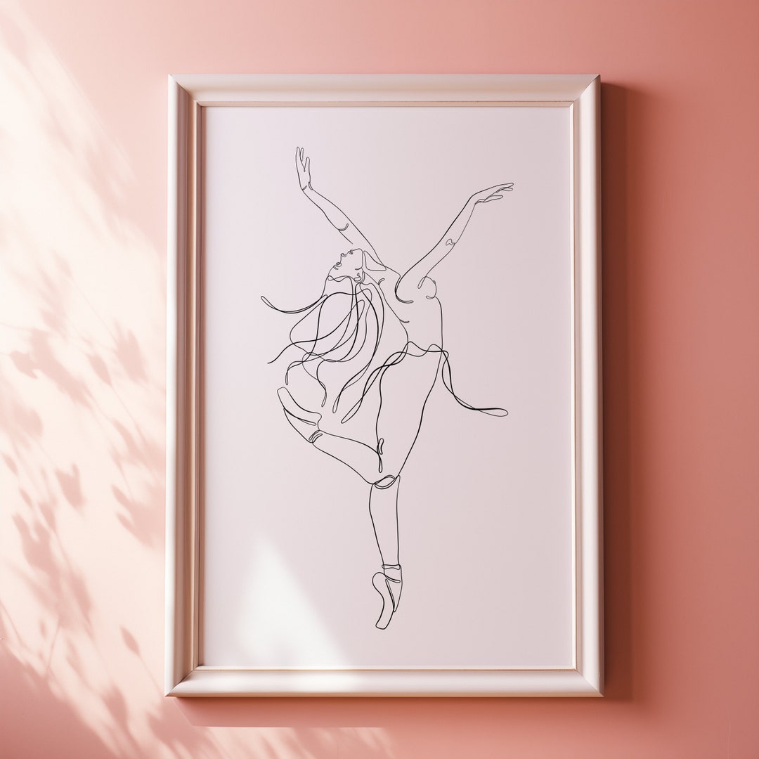 Ballerina Print, One Line Drawing, Ballet Art, Gift for Dancer ...