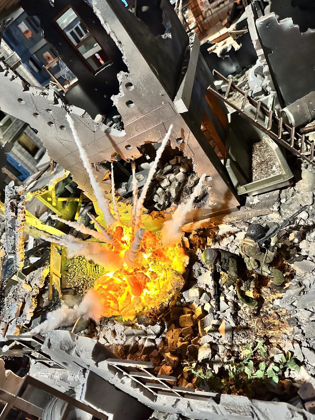 Dynamic Action Figure Diorama Explosion Display With LED Rocket ...