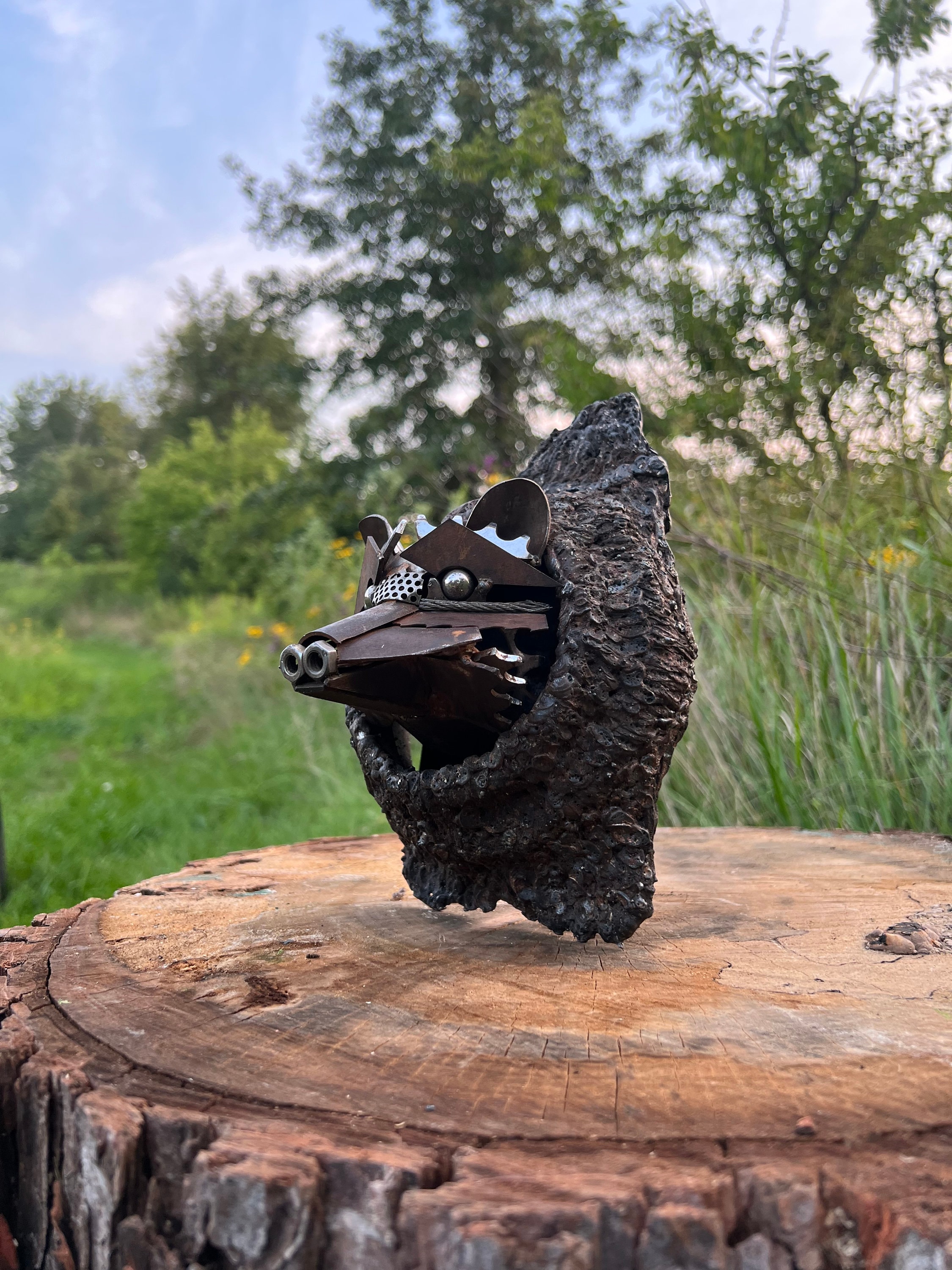 1/1 peeking Raccoon Scrap Metal Sculpture - Etsy