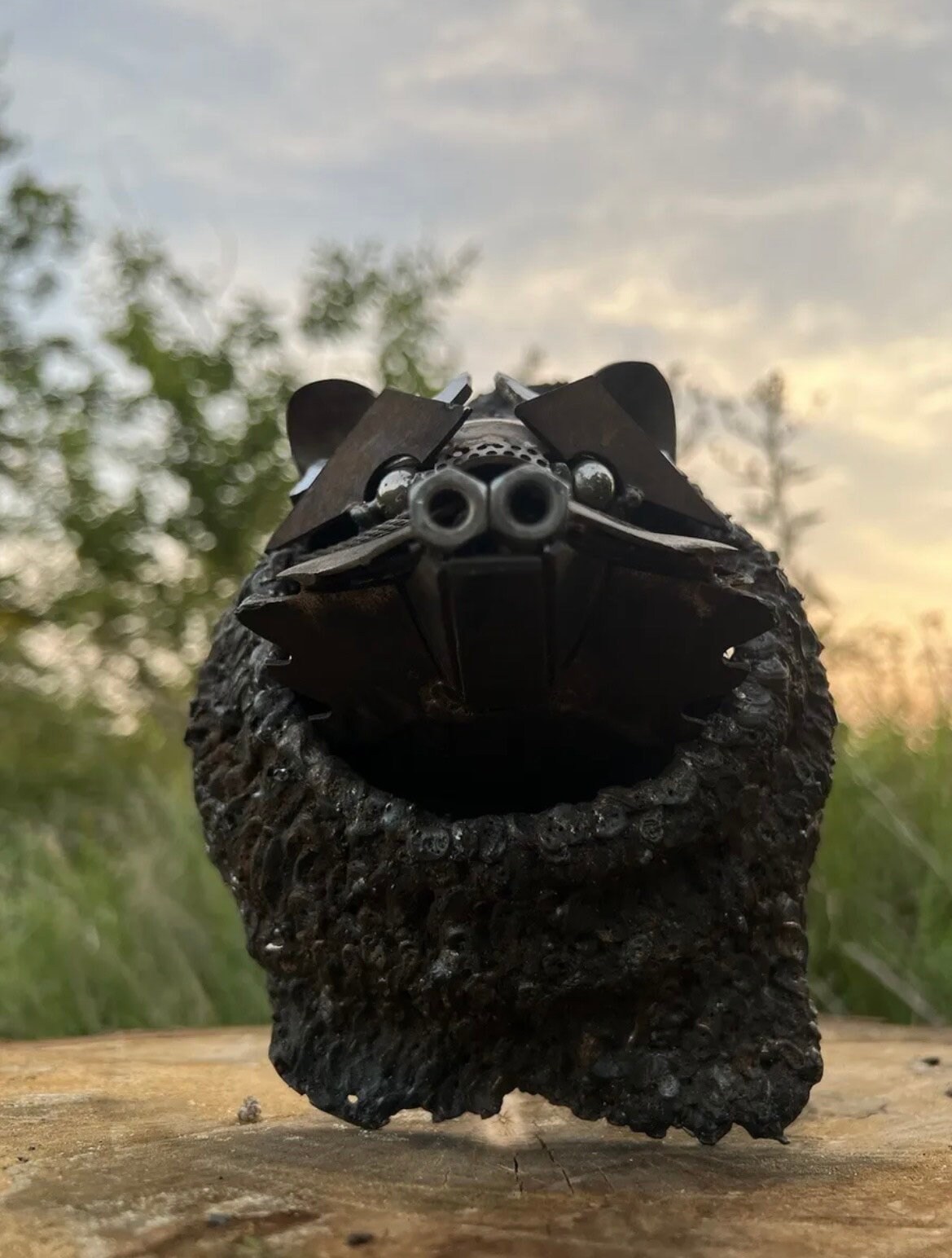 1/1 peeking Raccoon Scrap Metal Sculpture - Etsy