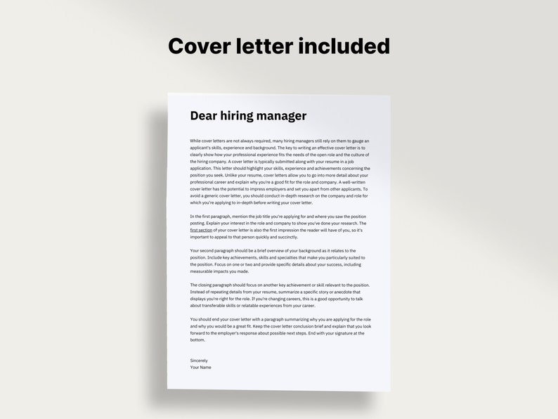Simple Resume Template, Modern Resume Templates 2024, Minimalist CV ...
