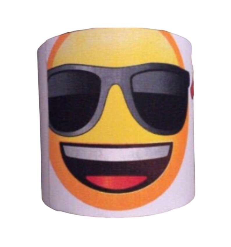 Brand New Handmade Emoji Style Fabric Lampshade in Drum Shape. Made for ...