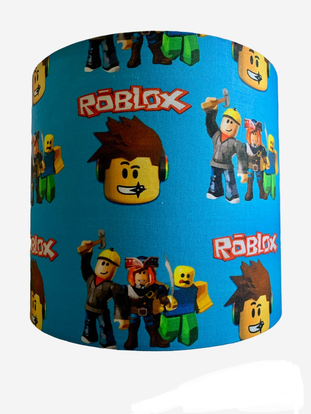 Brand New Handmade Roblox Style Fabric Lampshade in Drum Shape. Made ...