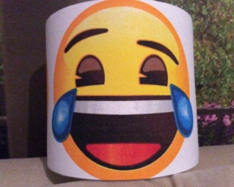 Brand New Handmade Emoji Style Fabric Lampshade in Drum Shape. Made for ...
