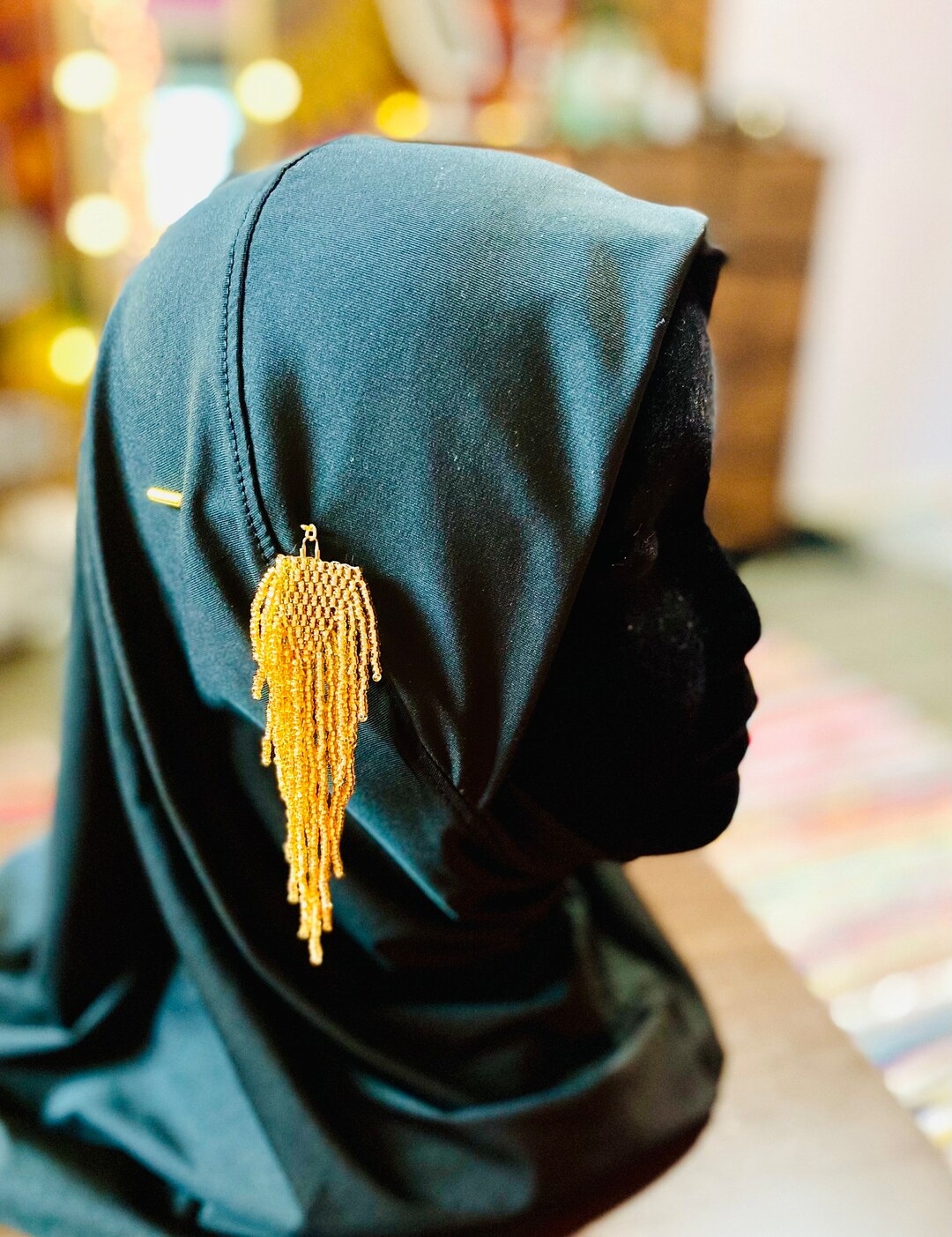 Beaded Fringe Hijab Pin | Islamic Modest Fashion Jewelry Accessory ...