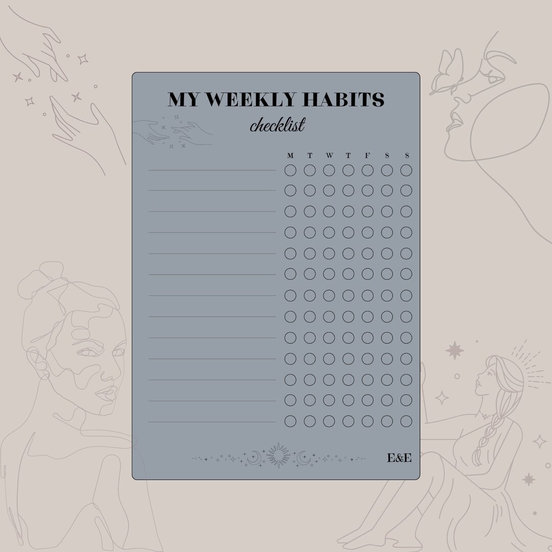 Weekly Habits Checklist - Etsy