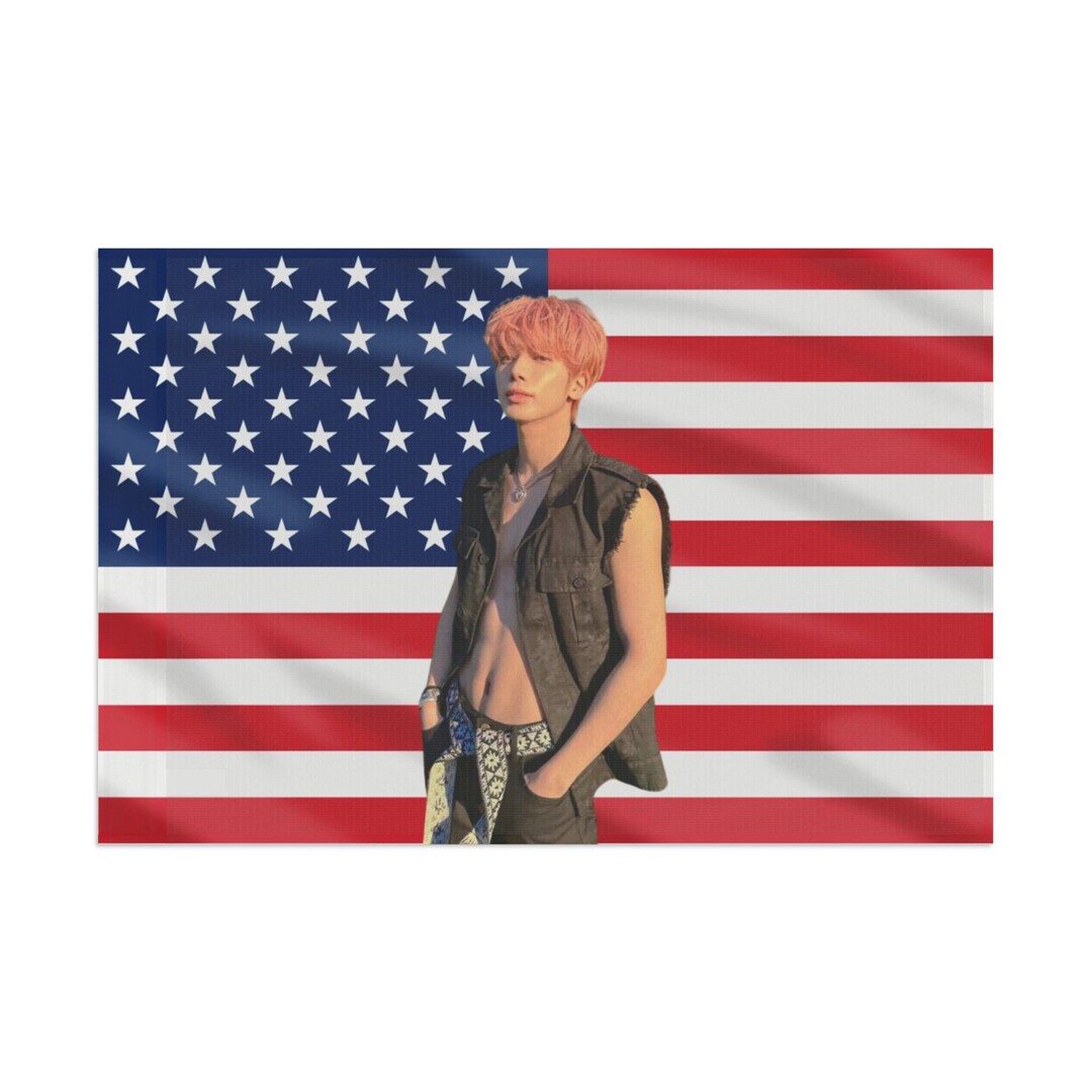 Txt Taehyun American Flag, Wall Tapestry Tour 2024 - Etsy