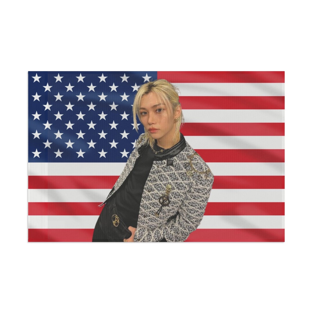 Stray Kids Felix American Flag, Wall Tapestry Tour 2024 - Etsy
