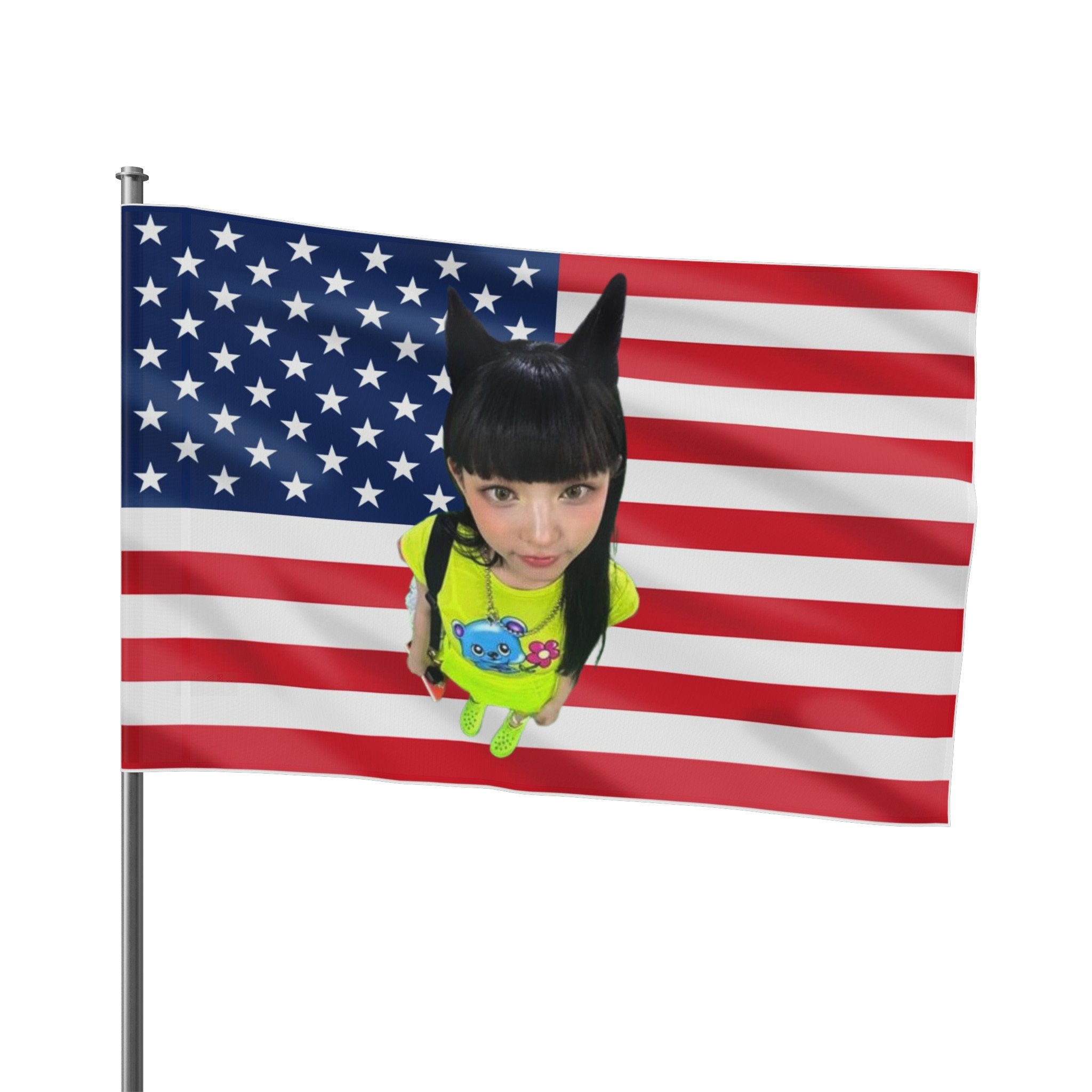 New Jeans Haerin American Flag, Wall Tapestry Tour 2024 - Etsy