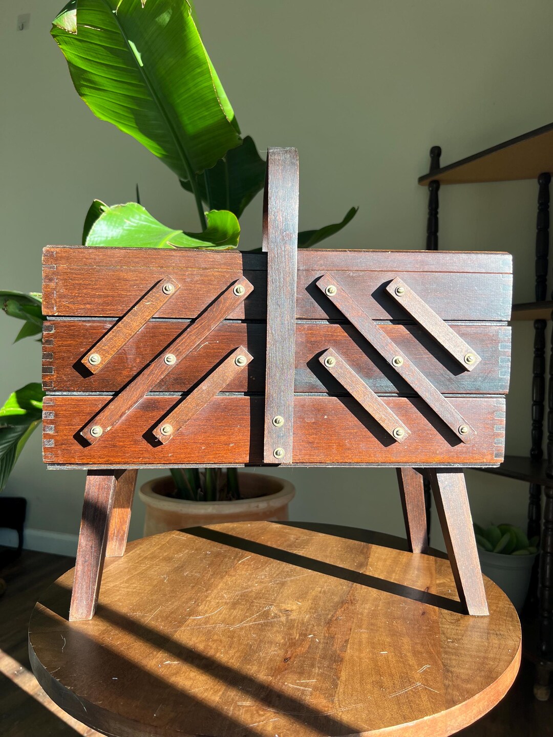 Vintage Expandable Three Tier Wooden Sewing Box - Etsy