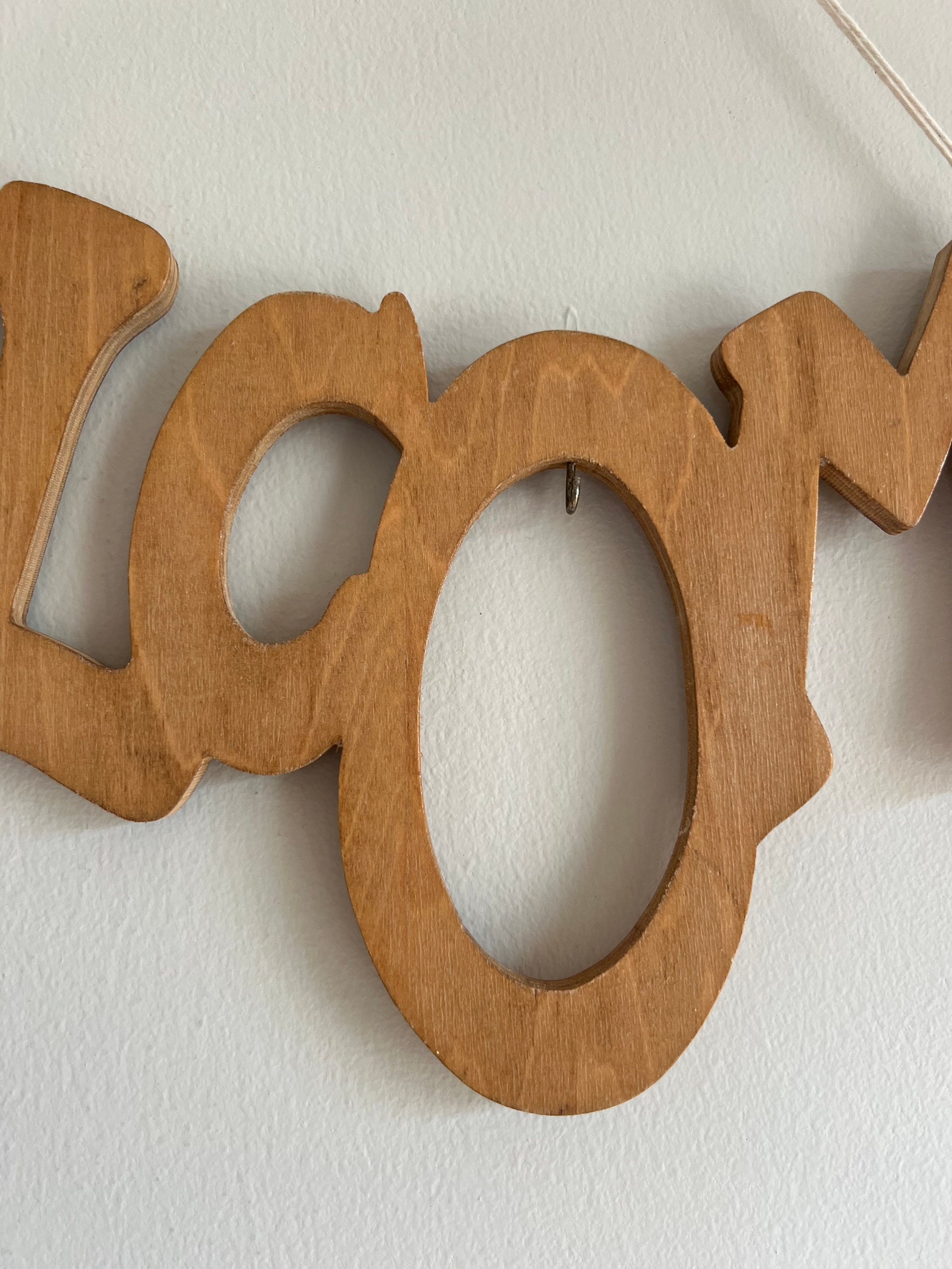 Vintage Wooden Welcome Sign With Key Hook, Wall Hanging Entryway Decor ...