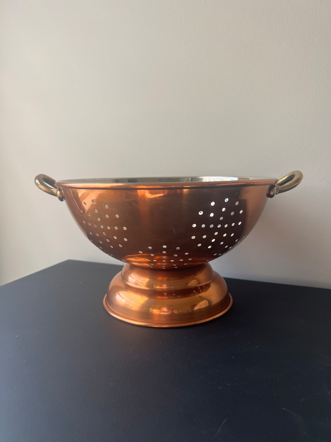 Vintage Old Dutch Copper Colander Strainer - Etsy