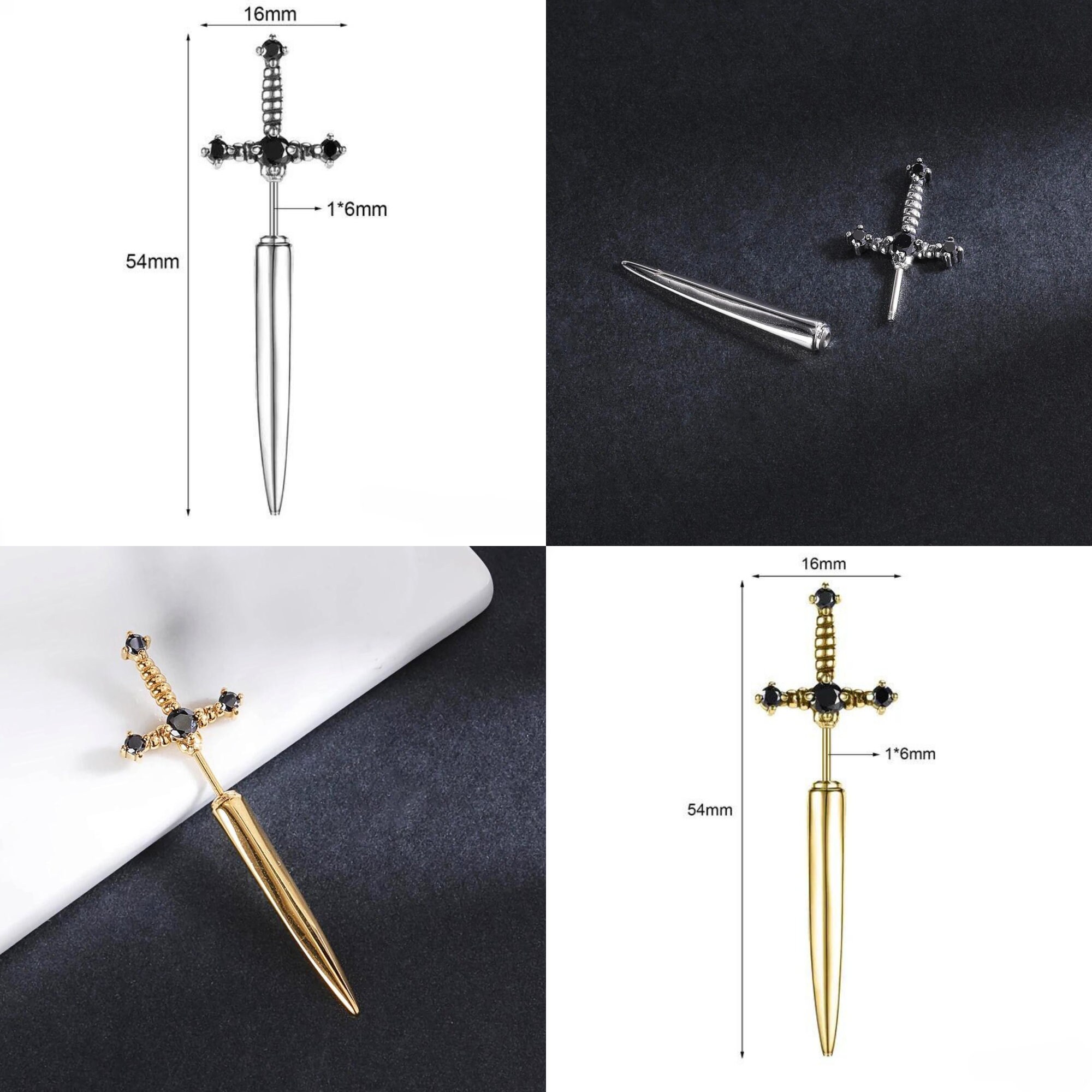Sword Earring Dagger Trad Goth Hardcore Punk Fashion - Etsy