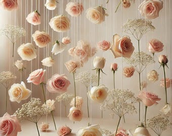 Mixed Rose Popular 3-D Flower Wall Photo Backdrop,floral Panels for ...