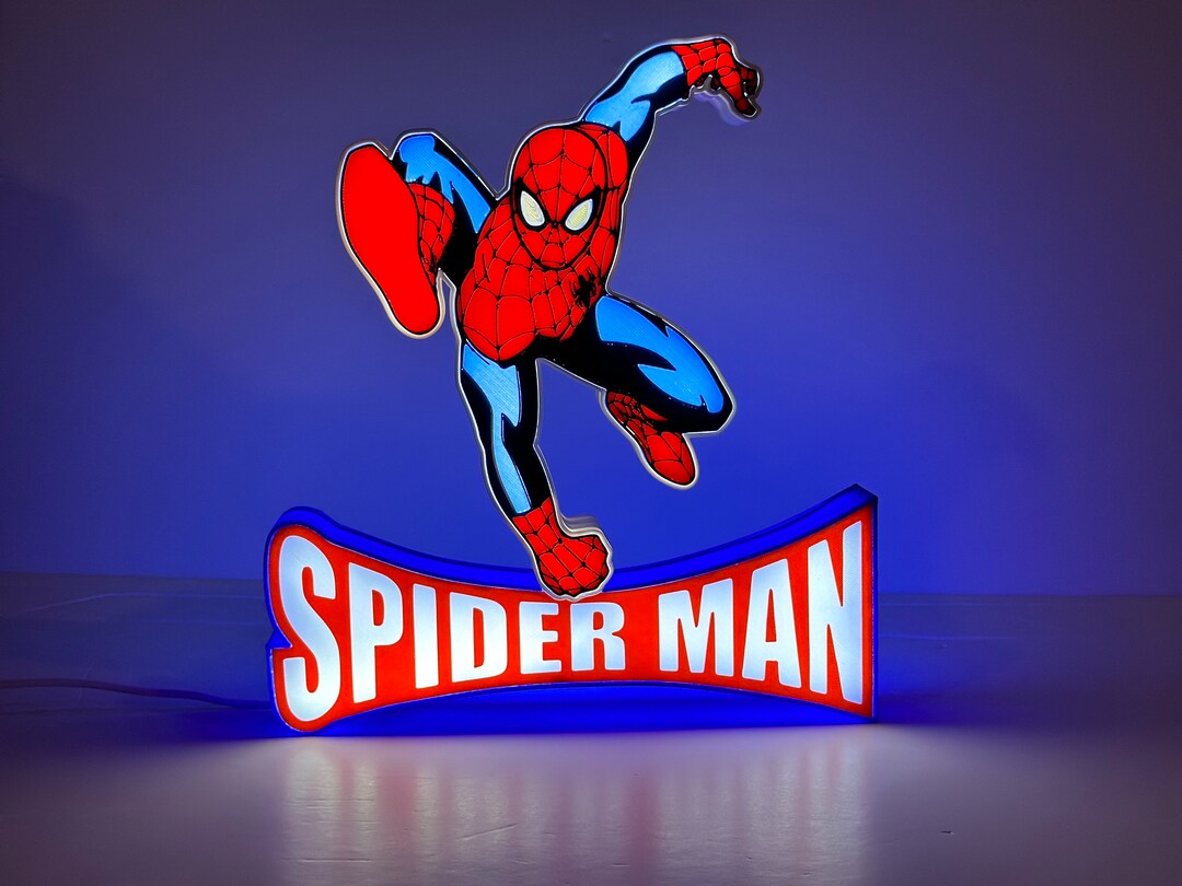 Spider-man Fan Art Lamp Box Light With Dimming Switch - Etsy