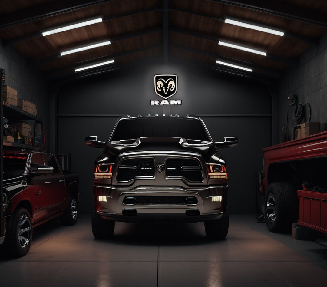 Dodge Ram Trucks Logo Lamp Box, Light Box, Night Light. Black and White ...