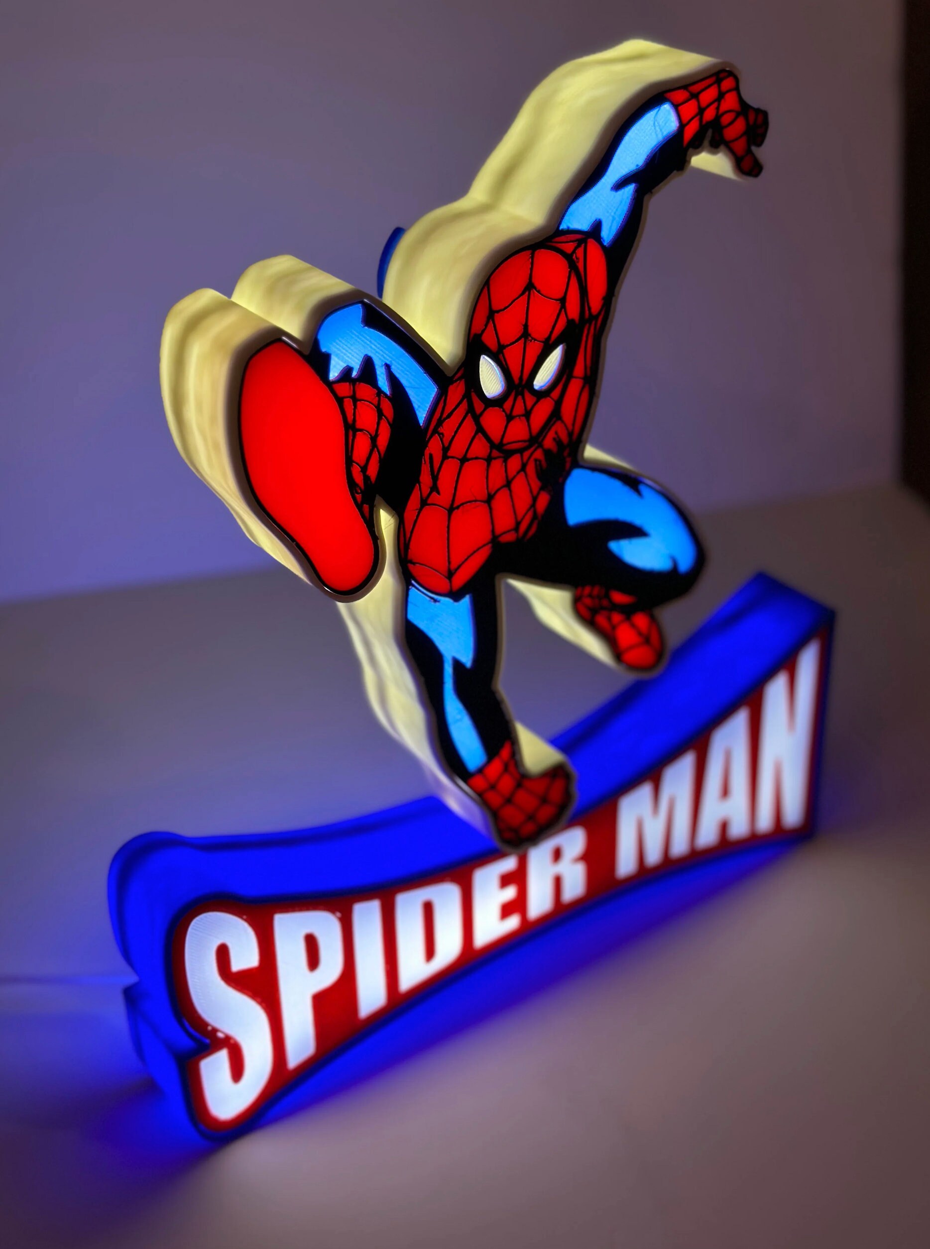 Spider-man Fan Art Lamp Box Light With Dimming Switch - Etsy