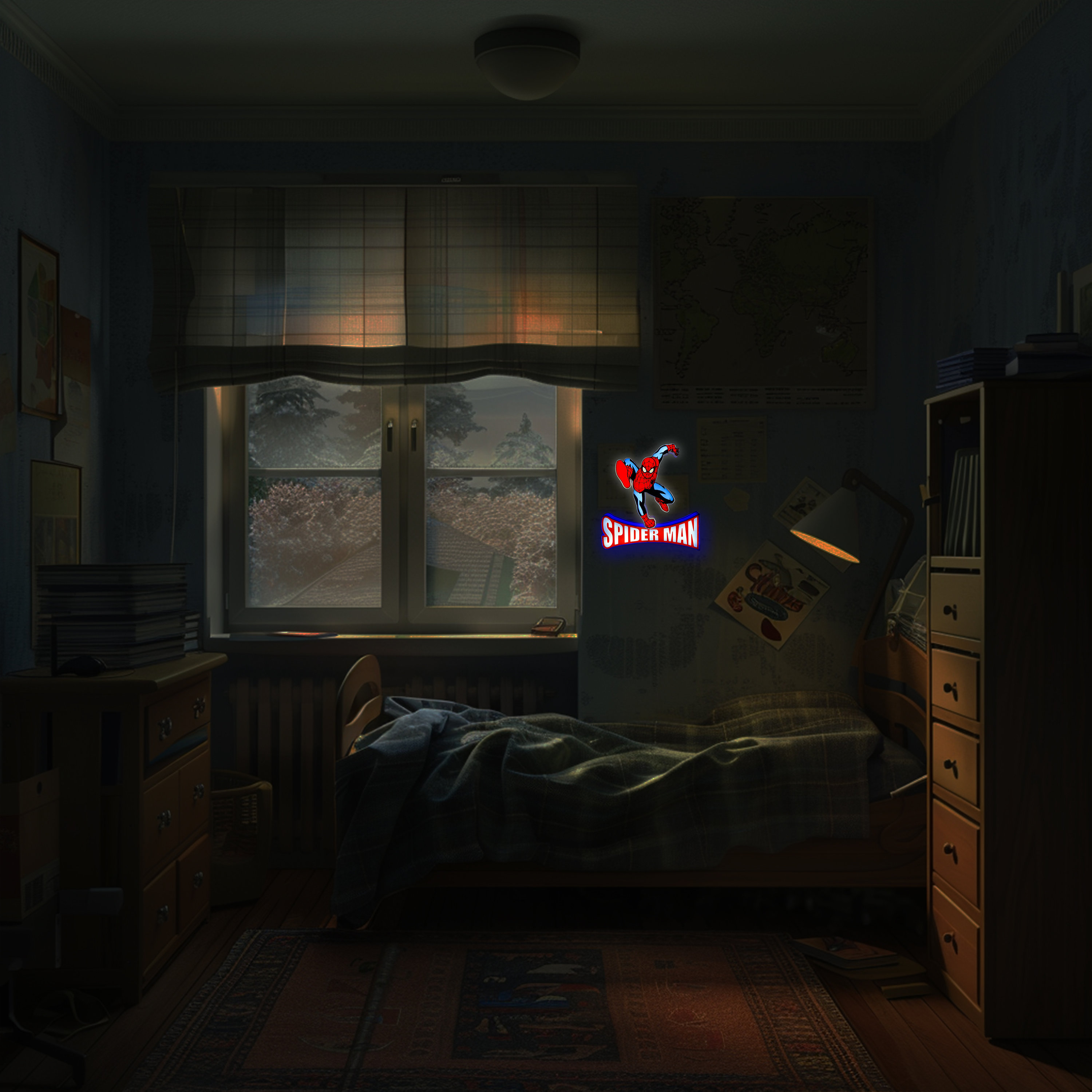 Spider-man Fan Art Lamp Box Light With Dimming Switch - Etsy