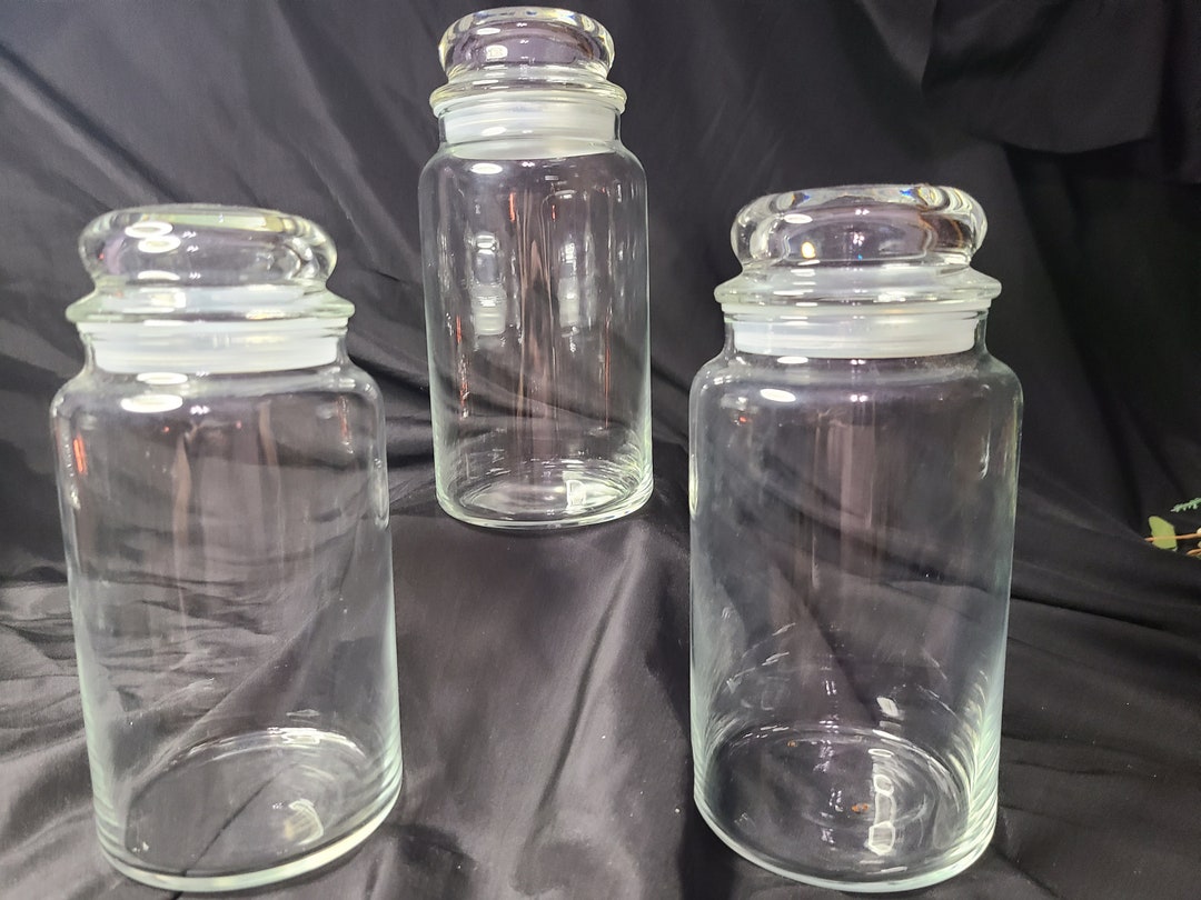 Set of 3 Glass Containers With Lids - Etsy