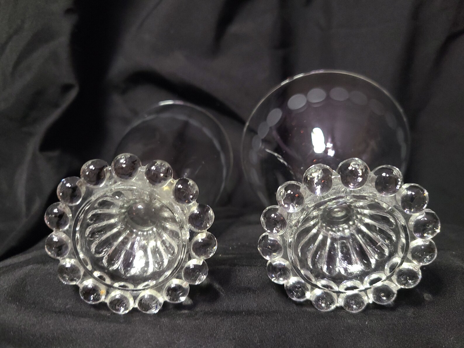 7 Large and 8 Small Berwick-boopie Etched Glass Cordial Glass by Anchor ...