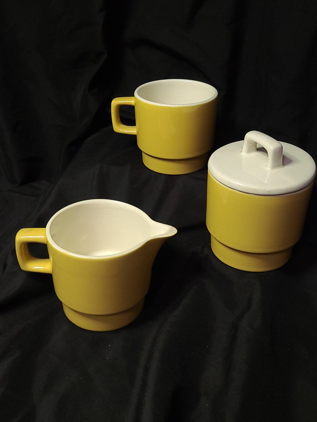 Vintage Stackable Tea Cup With Creamer and Sugar Bowl - Etsy