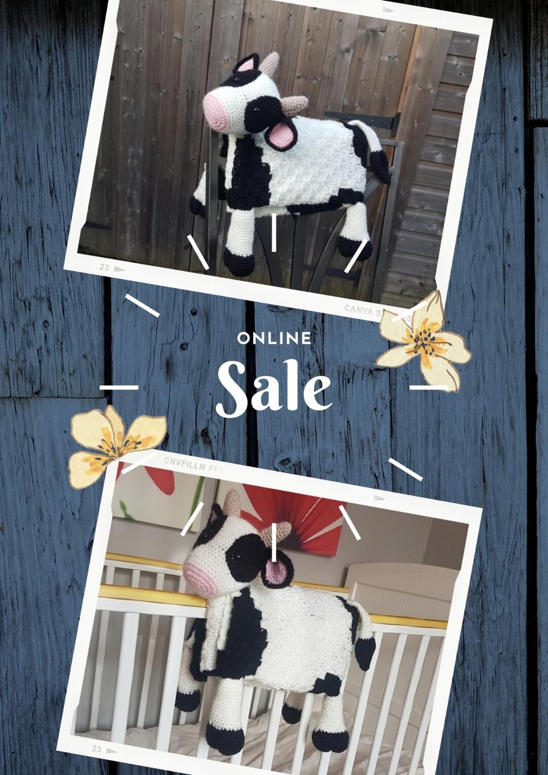 3in1 Farm Cow Folding Baby Blanket Crochet Pattern C2C Graphghan Cow ...