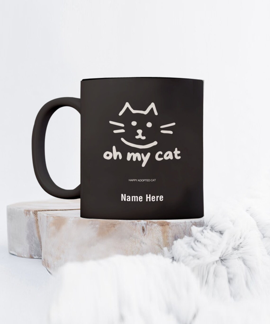 Happy Adopted Cat My Cat Custom Cat Mug Personalized Cat Coffee Mug ...