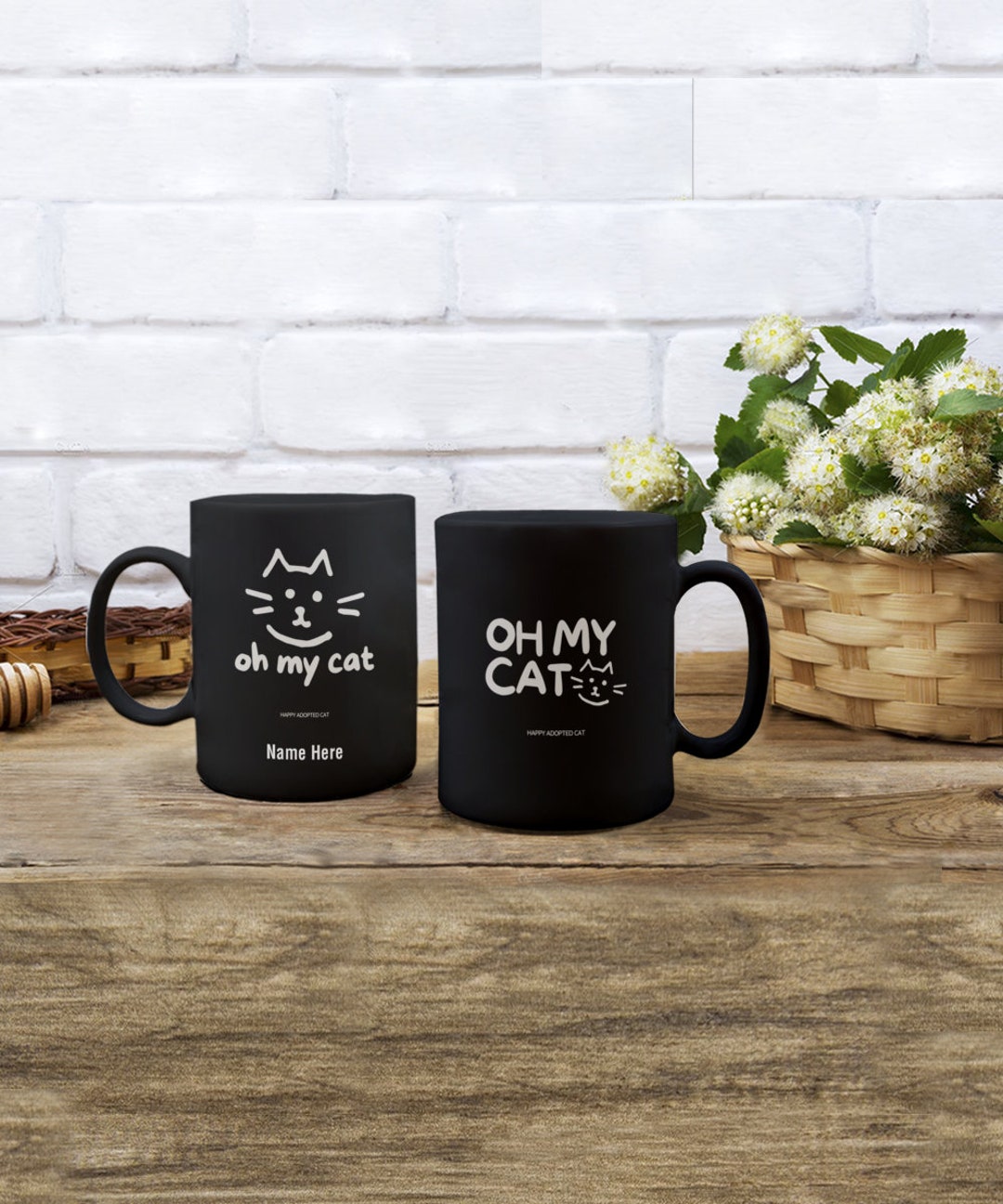 Happy Adopted Cat My Cat Custom Cat Mug Personalized Cat Coffee Mug ...