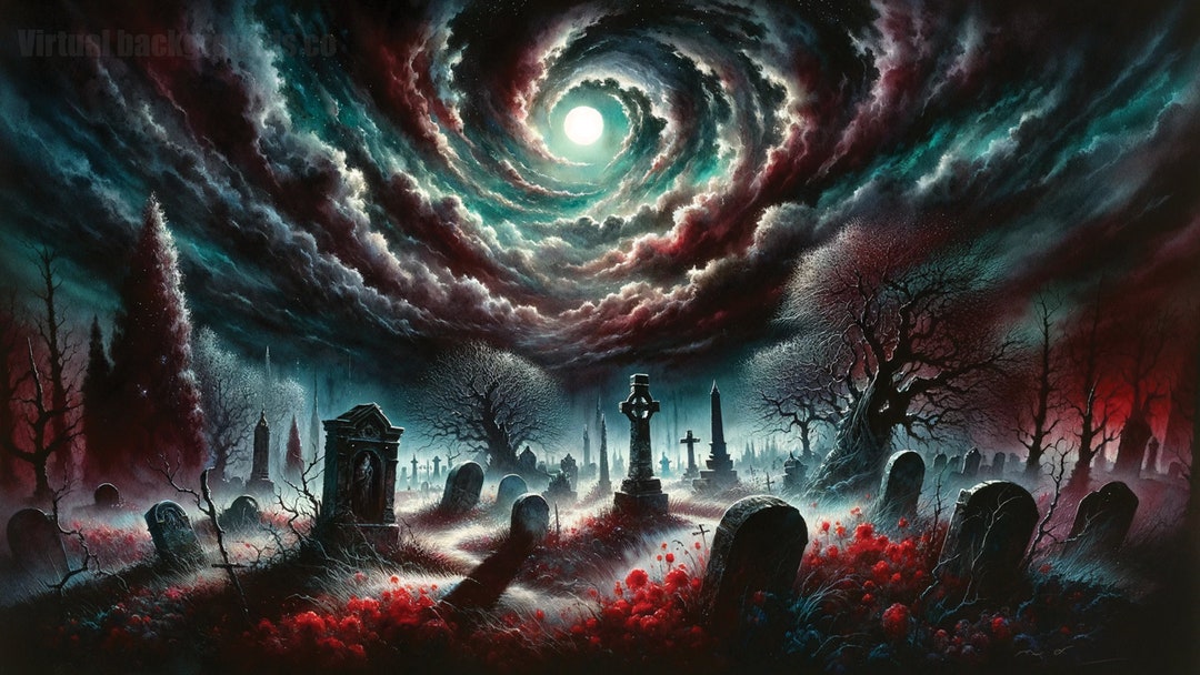 Vtuber Graveyard Background Image V3 // Gothic Dramatic Graveyard ...