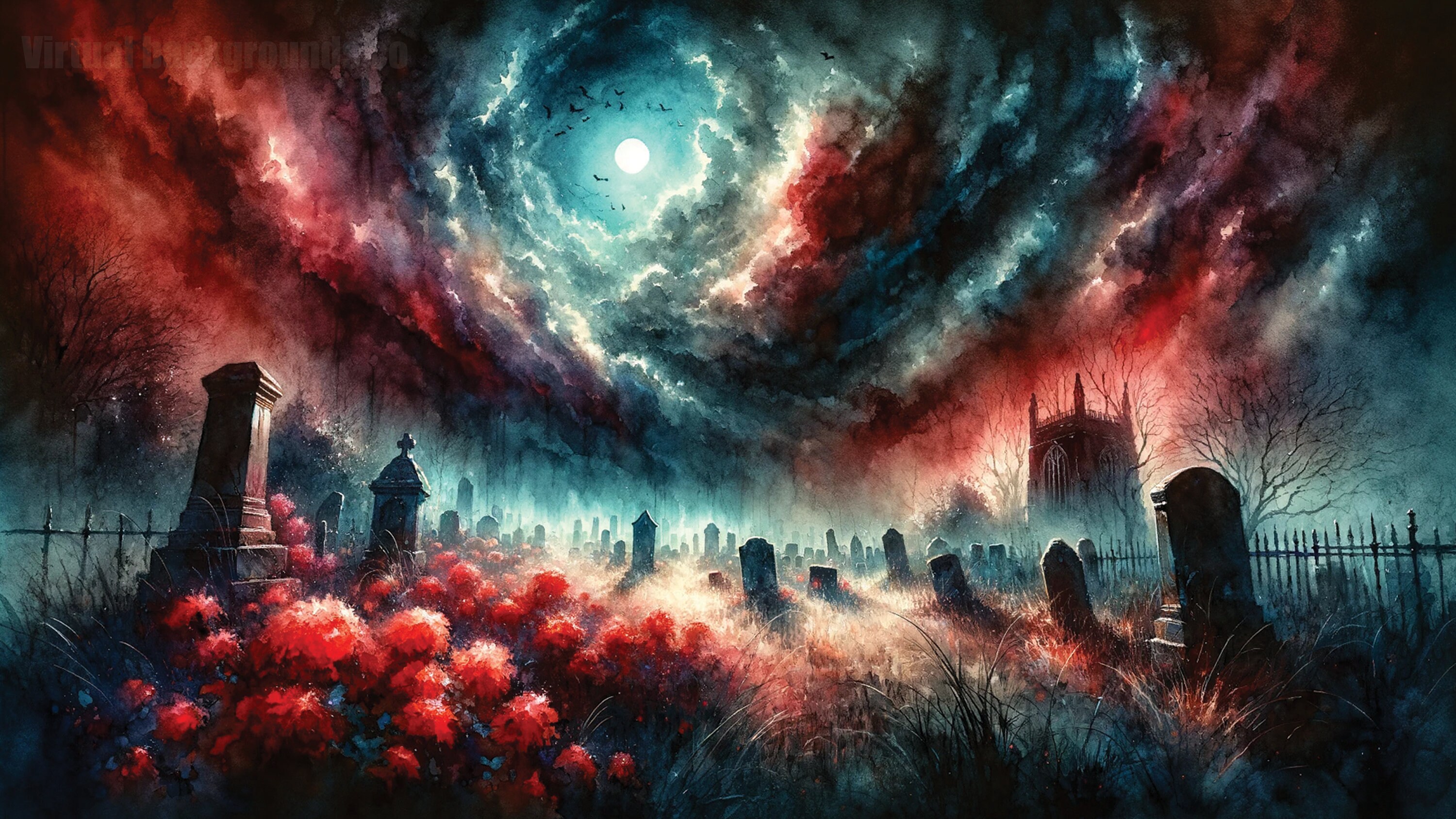 Vtuber Graveyard Background Image V2 // Gothic Dramatic Graveyard ...