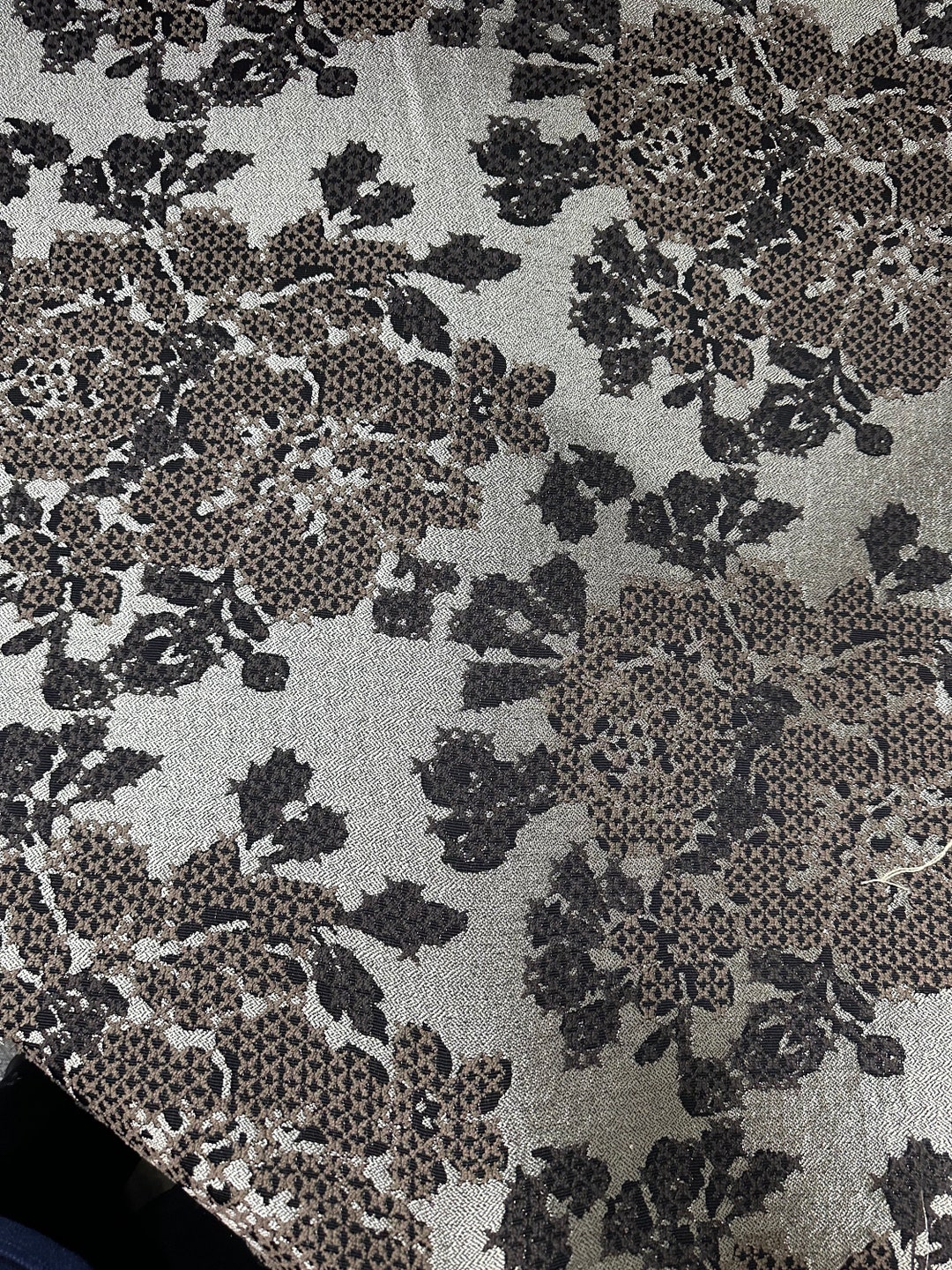 Carnegie Cross Stitch Upholstery Fabric- Gray/silver - Floral Print - Etsy
