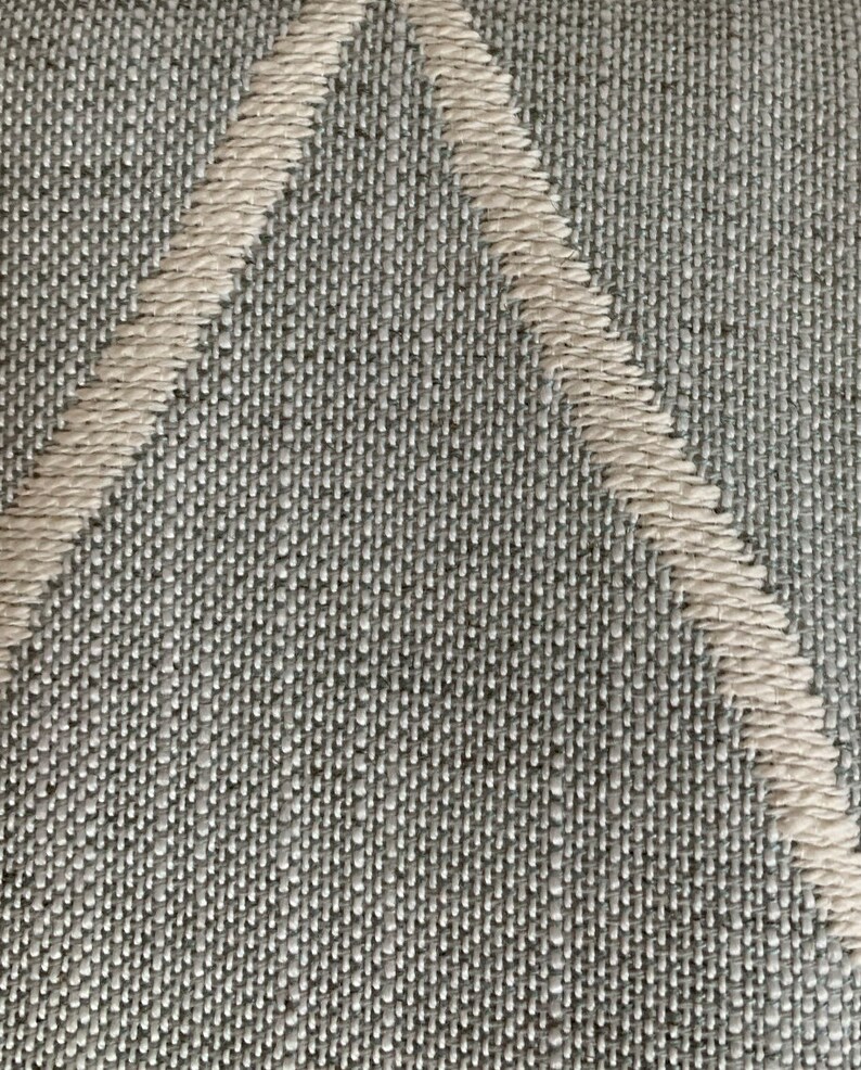 Ethan Allen, Grey / White Upholstery Fabric, Embroidered Linen, Total ...