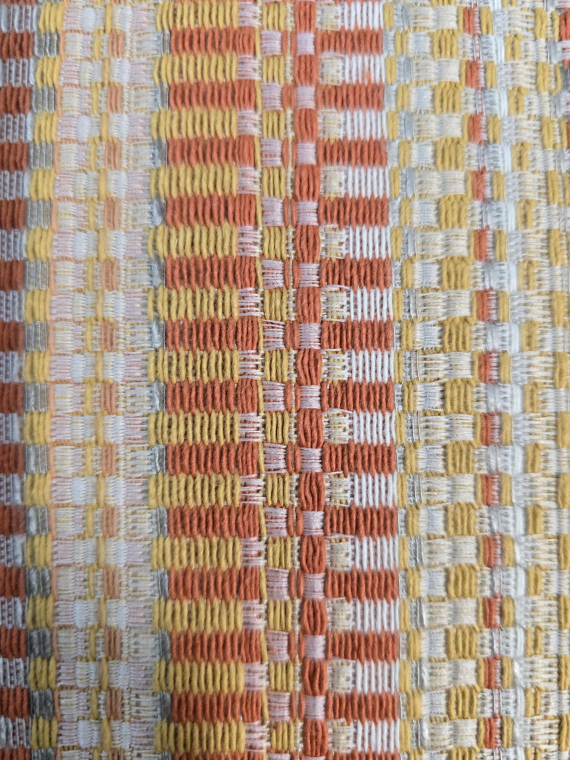 New- B0000233 Moroccan - Coral, Taupe, Ivory, Gold Upholstery, Fabric ...