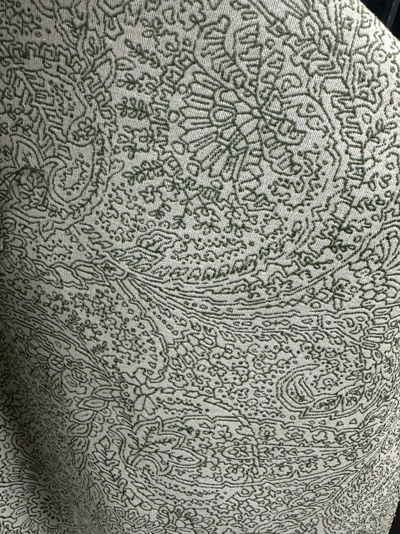 B0000184 Ethan Allen, Tamsen Spring Green Fabric, Reversible Jacquard ...