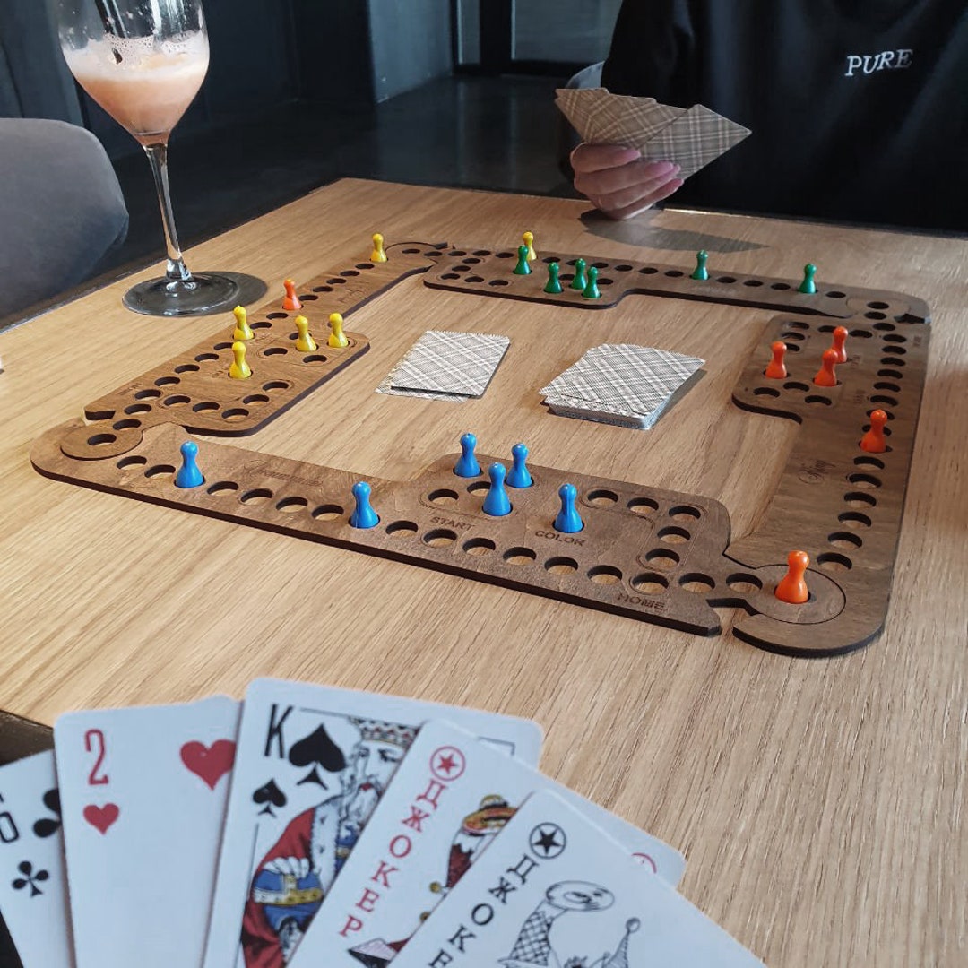 Pegs and Jokers Board Game for 2-6 Players, Natural Wood - Etsy