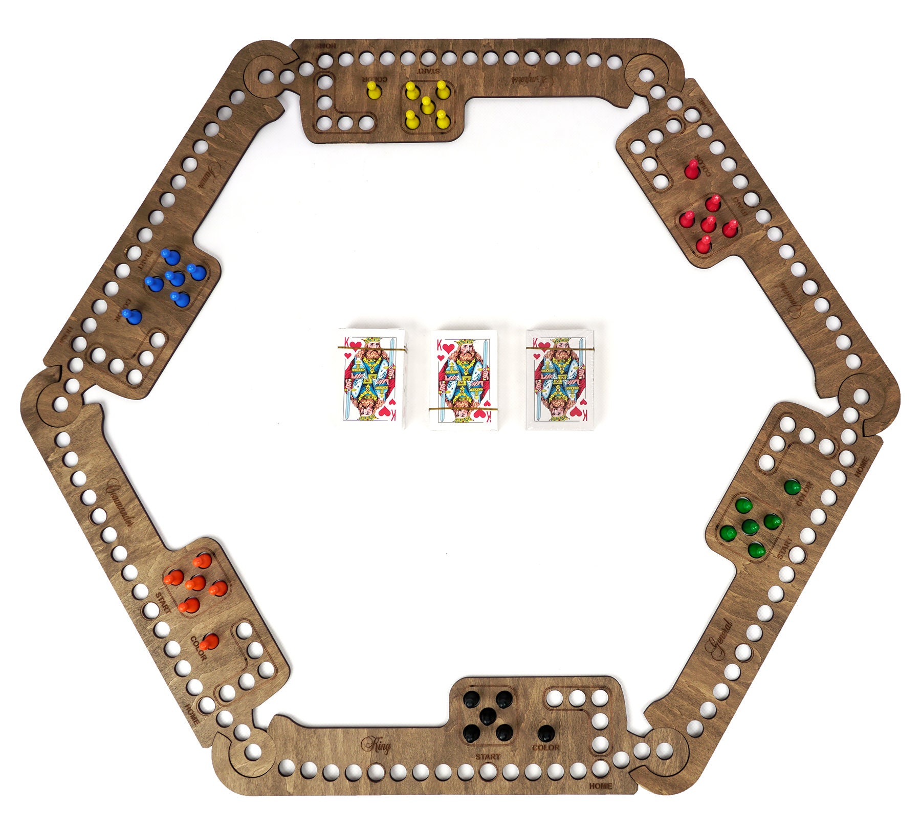Pegs and Jokers Board Game for 2-6 Players, Natural Wood - Etsy