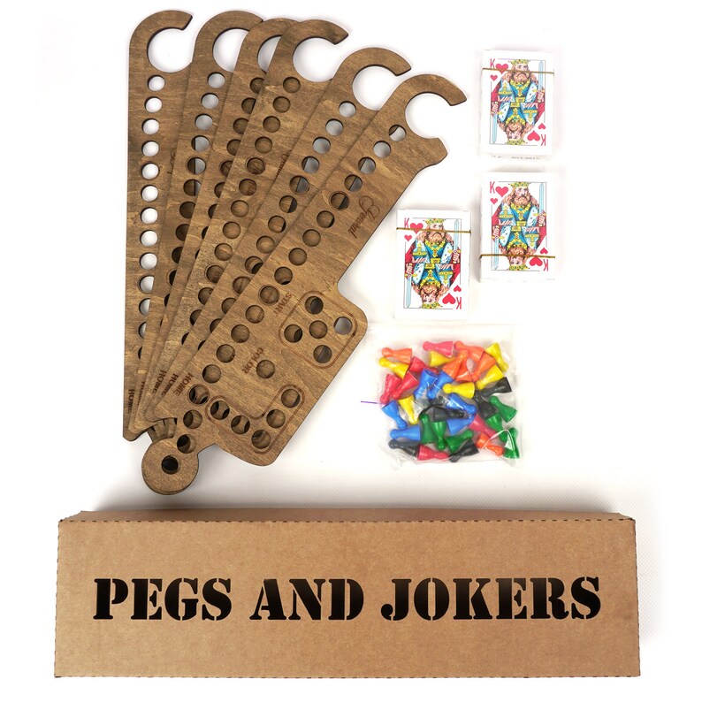 Pegs and Jokers Board Game for 2-6 Players, Natural Wood - Etsy