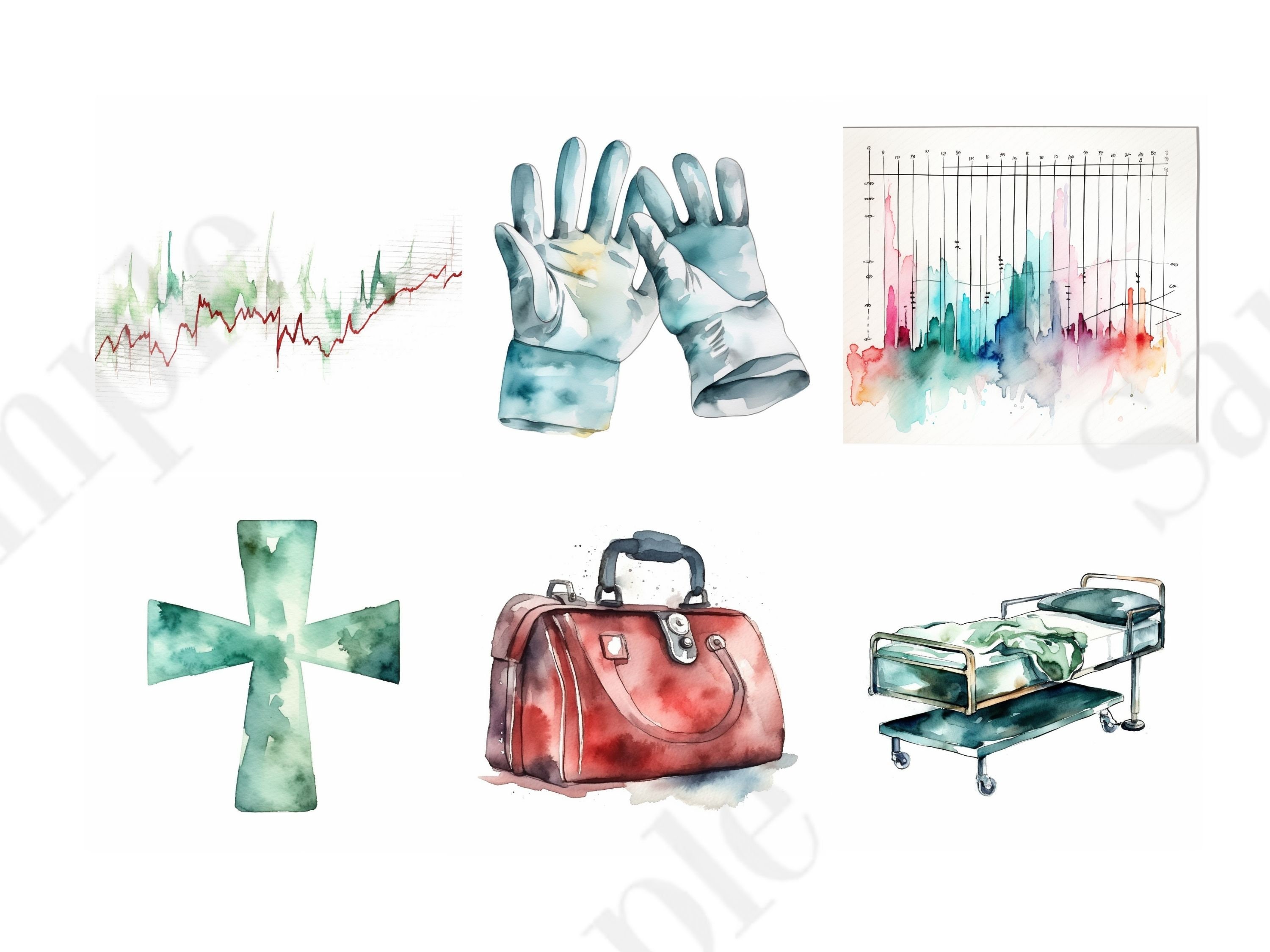 Watercolor Medical Clipart | Health, Doctor, Nurse, Ambulance, Hospital ...