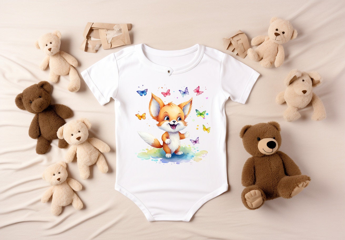 24 Watercolor Rainbow Fox Clip Art, Colorful Fox Clipart, , Fox ...