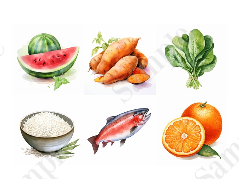Watercolor Healthy Food 23 Clipart, Healthy Vegetable Clipart, Food ...