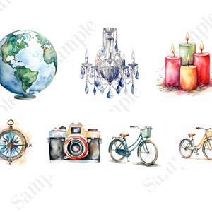 Watercolor Vintage Antiques 26 Clipart, Antique Telephone Clipart ...